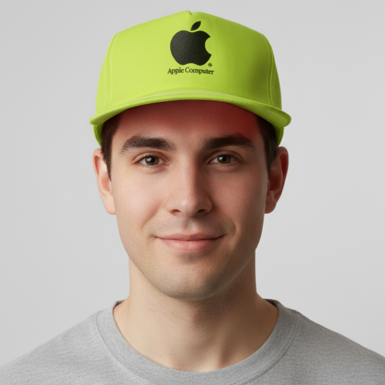 Apple Computer Snapback Hat 80s Vtg Computer Macintosh Logo Neon Steve ...