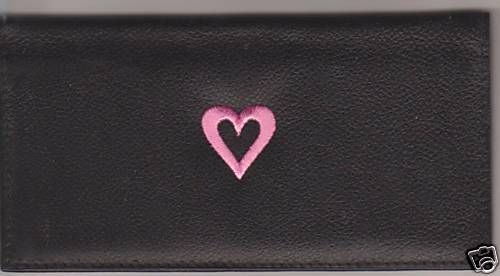 HEART LEATHER CHECKBOOK COVER PINK HEART BRAND NEW ITEM | eBay