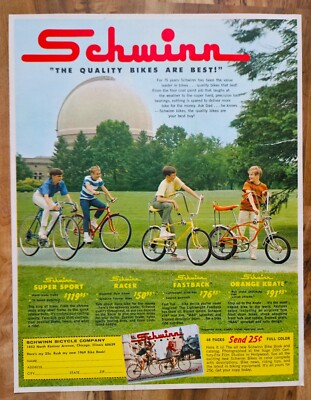 VINTAGE 1969 SCHWINN ORANGE KRATE STINGRAY / YELLOW FASTBACK ...