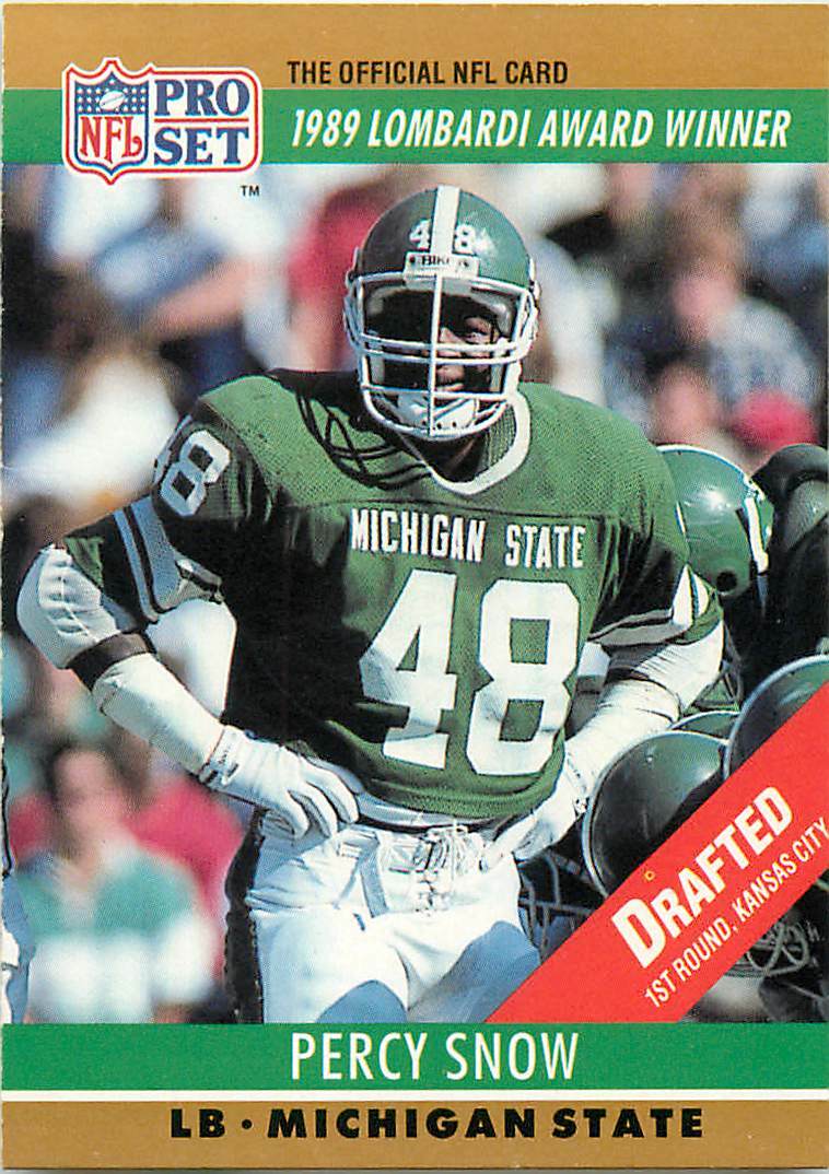 Percy Snow 1990 Pro Set #21 ROOKIE RC Kansas City Chiefs | eBay