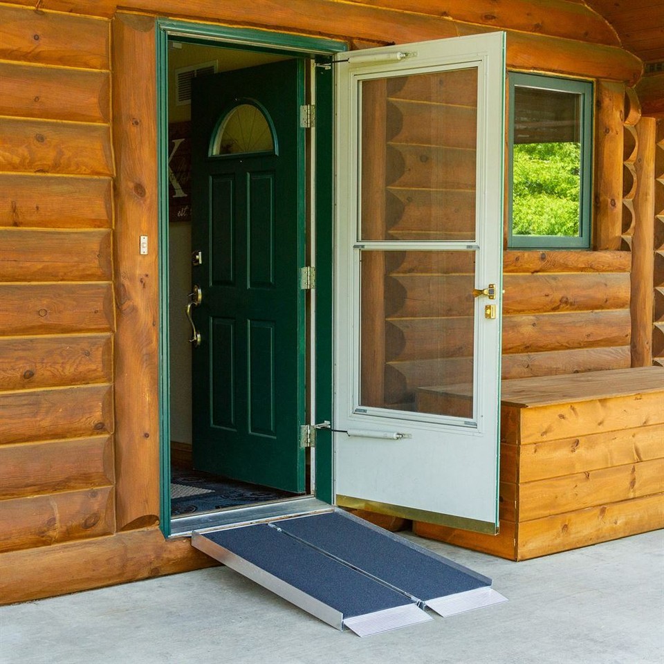 Silver Spring 3' L Single-Fold Wheelchair Ramp with Grit Coat Surface ...