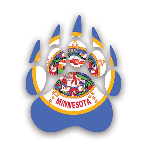 Minnesota State Bear Print Sticker Decal - Weatherproof - tracks hiking ...