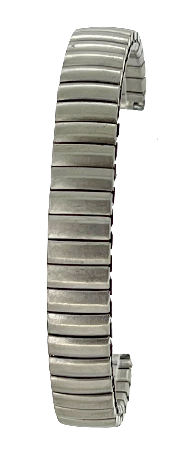 Silver Matt Tone 10mm Brushed Stainless Steel Expanding Watch Strap ...