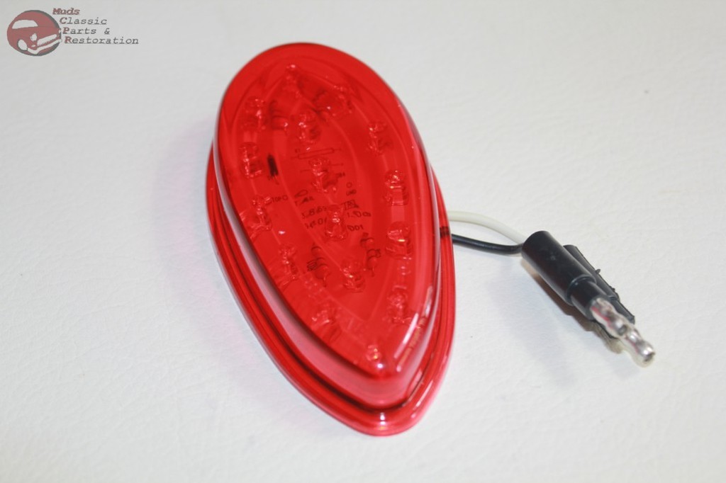 Custom Tear Drop LED Clearance Side Marker Accent Light Red Hot Rat Rod ...
