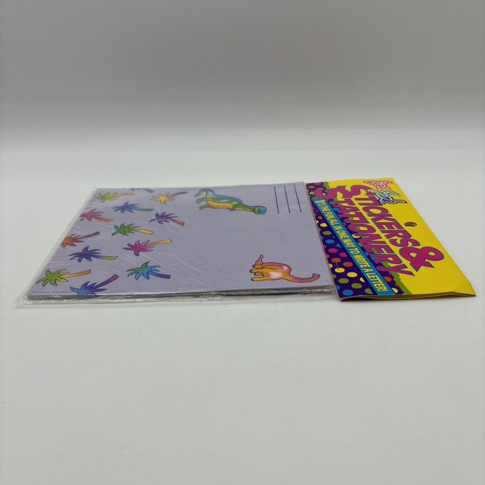 VTG Lisa Frank Dinosaur Stickers And Stationary Set Letter Envelope ...