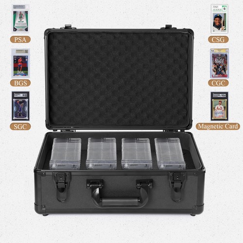 Graded Card Storage Box Case for 64 PSA/CSG/BGS Sport Trading Slabs ...
