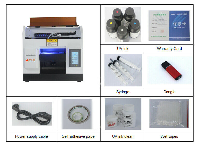 ACHI A4 UV Printer Flatbed Printing Epson L800 Metal Phone Case ...