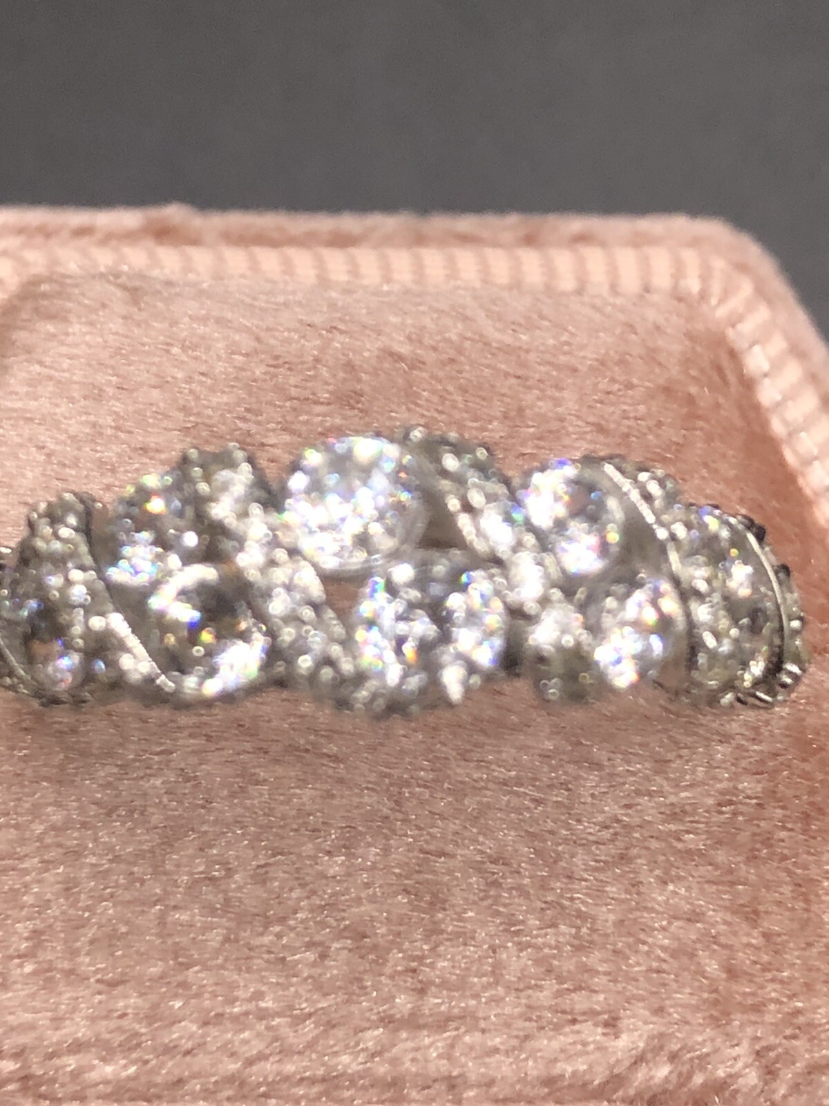 Sterling Silver Diagonal Channel Set Round - Pave CZ … - Gem