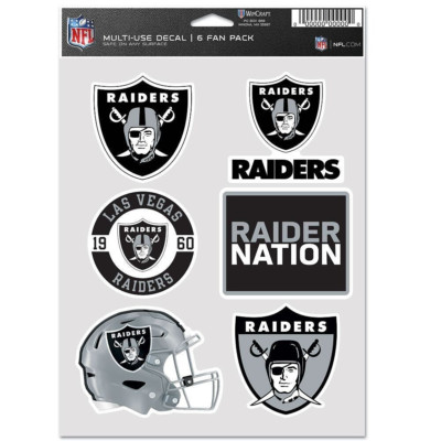 Las Vegas Raiders Multi-Use 6 Fan Pack NFL Decal Stickers *Free ...