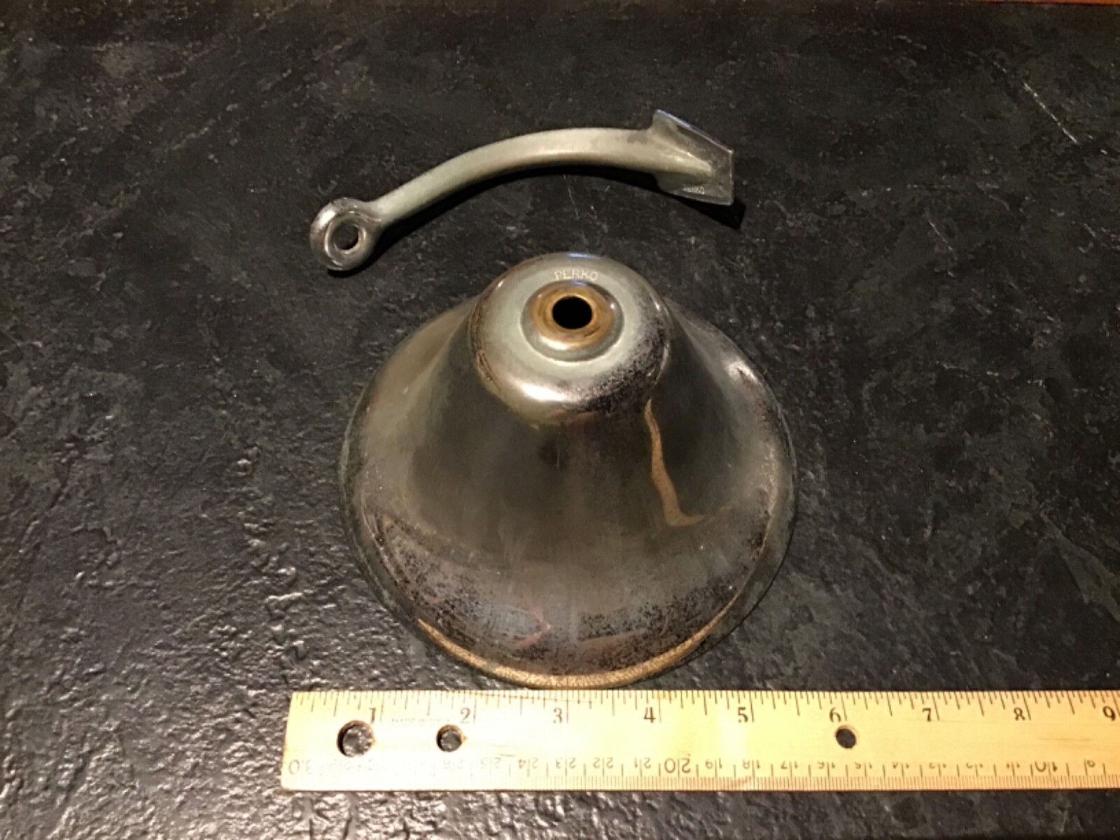 Antique 6” Diameter Brass Ship/Marine/Boat Fog Bell perKo missing some ...