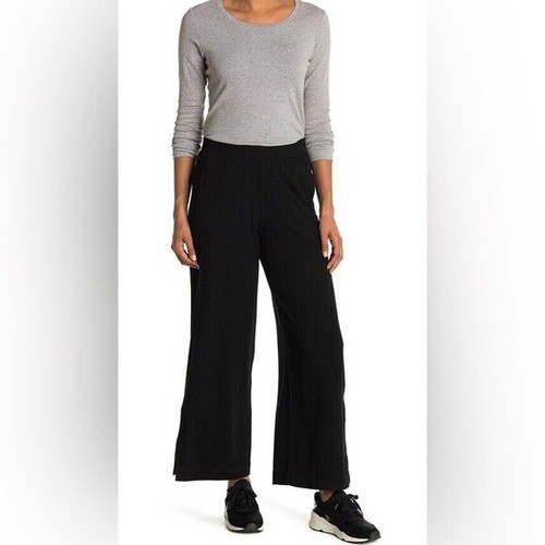 Melloday Nordstrom Black High Rise Pull-On Side Slit Wide Leg Pants ...