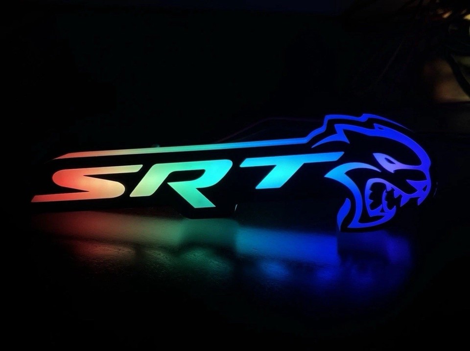SRT Hellcat Front Grille Badge/Emblem Light Up Led RGBw Bluetooth ...
