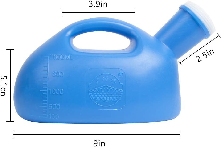 Large Male Urinal Bottle 2000ml | Pee Bottles for Men | Spill-Proof ...
