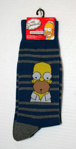 2 Pair Homer Simpson The Simpsons New Stripes Socks 2015 French? Fits 6 ...
