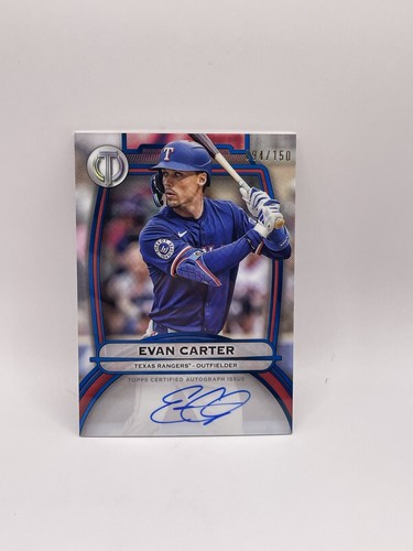 2025 Topps Tribute Evan Carter Blue Auto #/150 | eBay
