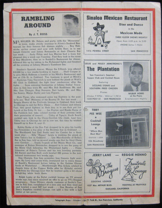 Referee Magazine 1954 Rare Oakland SF Boxing Chuck Davey Frank Skidmore ...