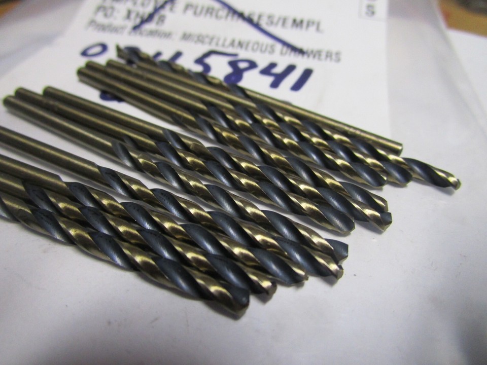 1/8" HSS 135° Split Point Black and Gold Finish fastenal Jobber Drill ...