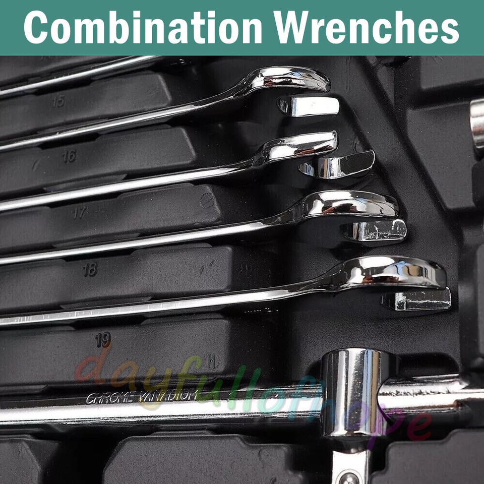 Professional 216PCS Ratchet Spanner Socket Set 1/2" 1/4 3/8 Car Repair ...