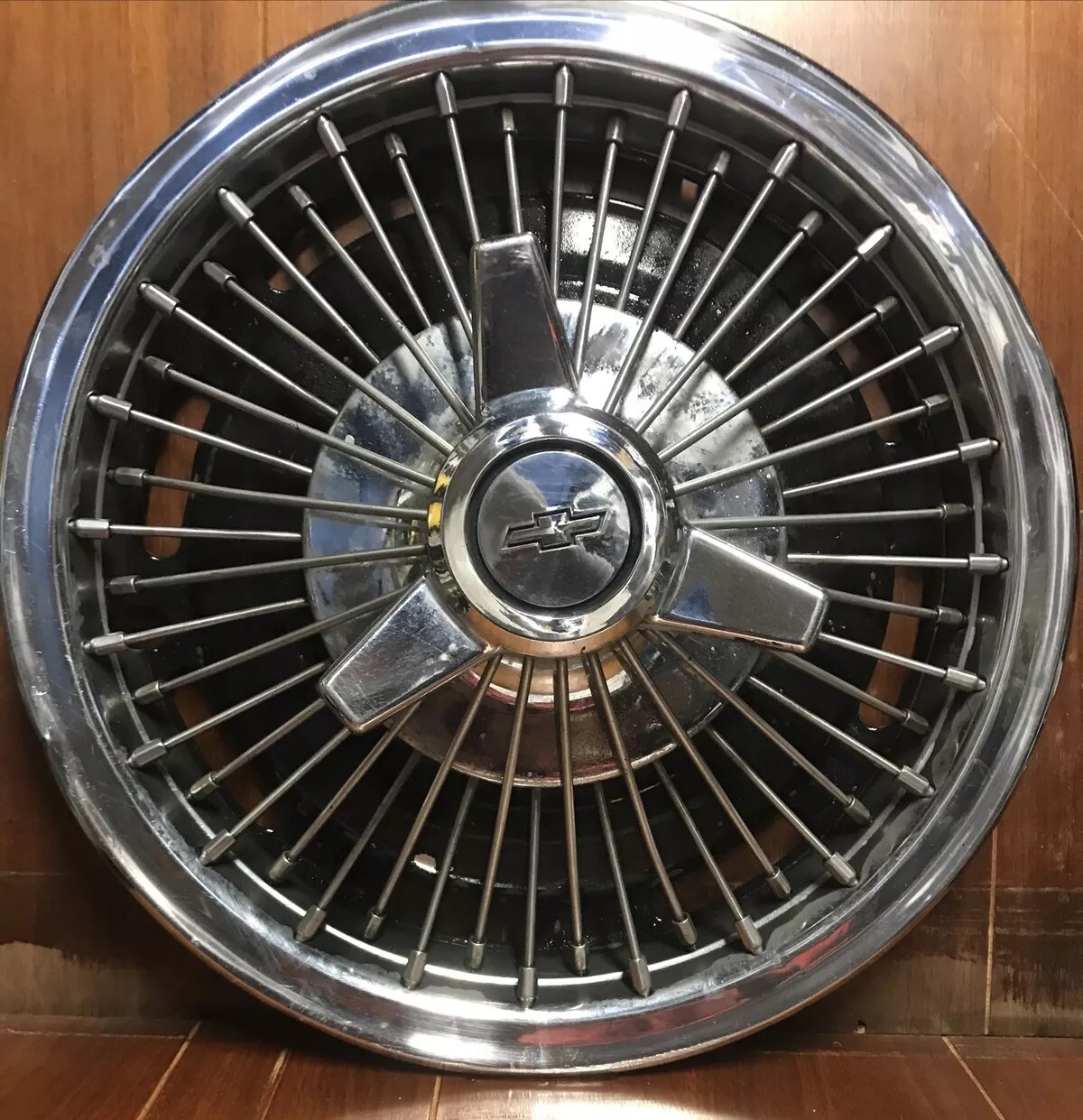Vintage Chevrolet 14" Wire Spoke Spinner Hubcap Wheel Cover OEM | eBay