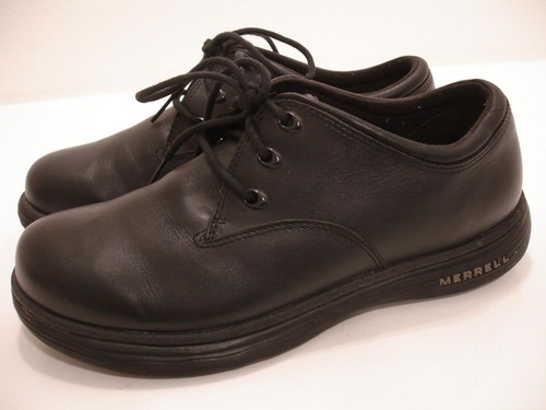 Men's 9 M Merrell Topo Pro Black Leather Oxford Shoes Lace-Up Air ...