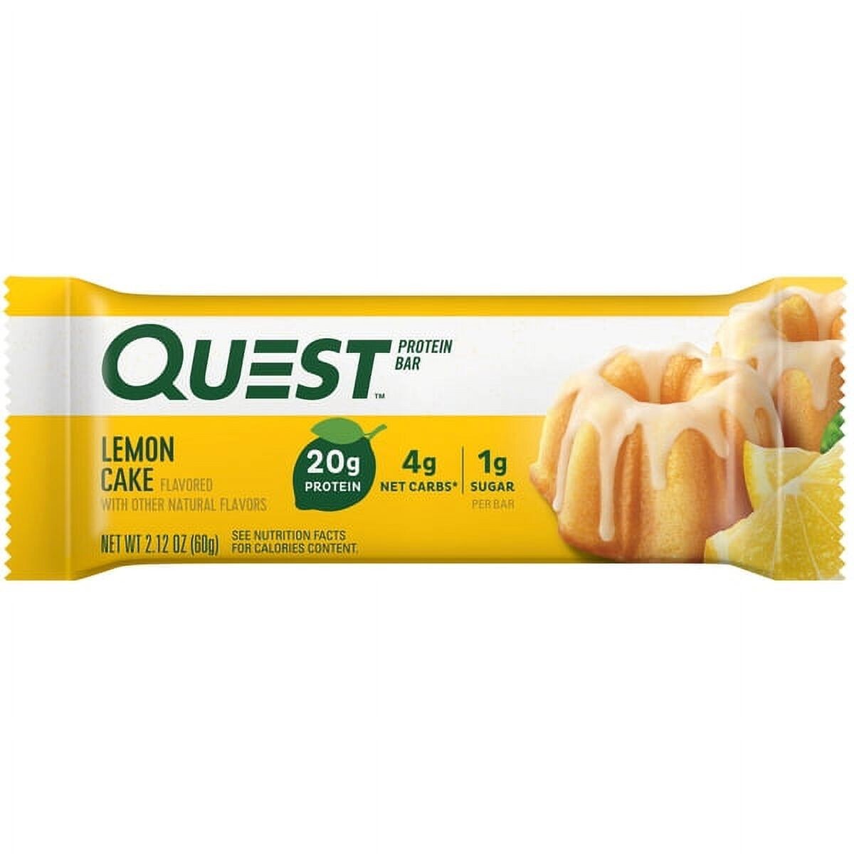2 Pack Quest Protein Bar, High Protein, Keto-Friendly, Lemon Cake, 12 ...