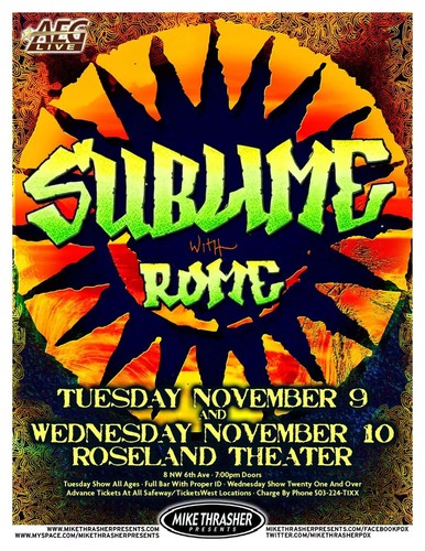 SUBLIME WITH ROME 2010 PORTLAND CONCERT TOUR POSTER | eBay