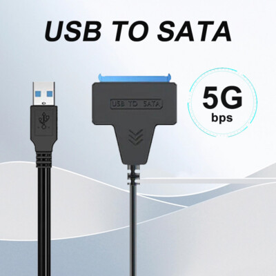 USB 3.0 To SATA 22 Pin SSD Adapter Connector Cable Lead 2.5 Inch Hard ...