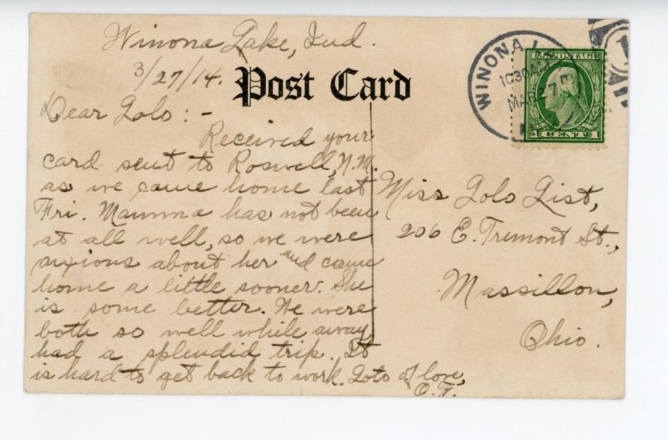 Roswell NM Postcard First National Bank 1914 | eBay