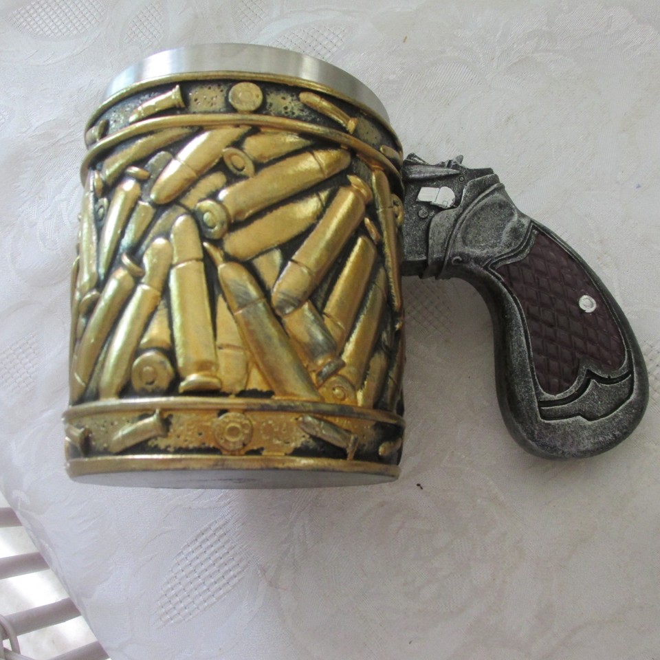 Metal MUG Gun Handle with Bullet Design On sides, Stainless Inside? | eBay