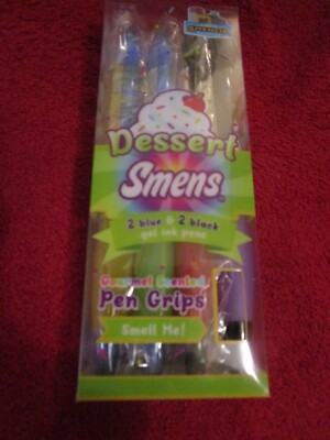 Dessert Smens Gourmet Scented Pens 4 Count 4 Scents 2 Blue 2 Black Gel ...