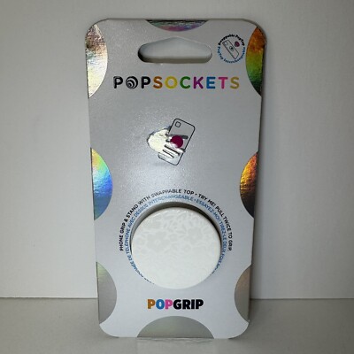Popsockets Popgrip White With Floral Pattern Grip & Stand Swappable Top NEW | eBay