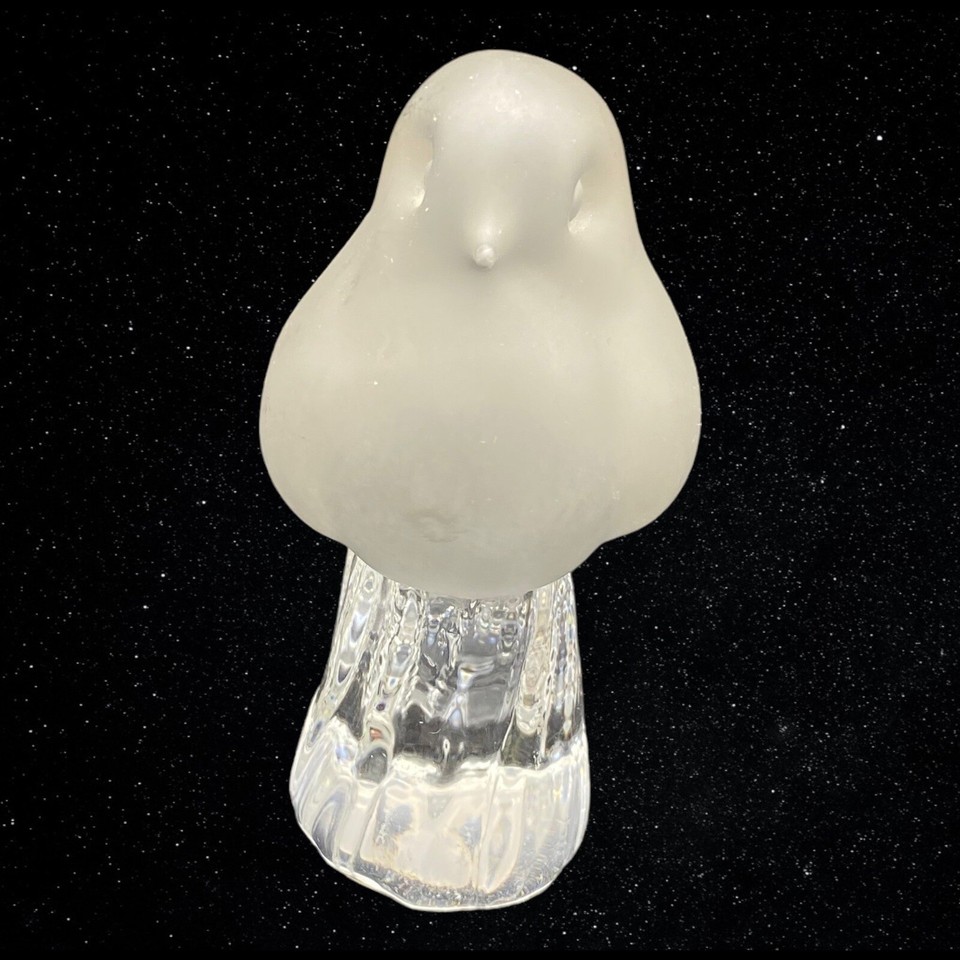 Reijmyre Kristal Sweden Clear & Frosted Crystal Glass Bird Tail Down 4 ...