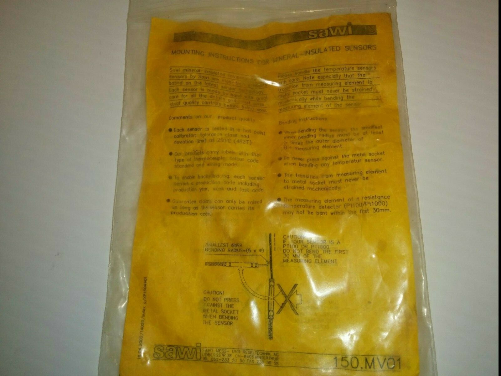 SAWI SW146-1.5-B-1JI-S-3.5-D-M5-100-L-GSD-G TEMPERATURE SENSOR | eBay