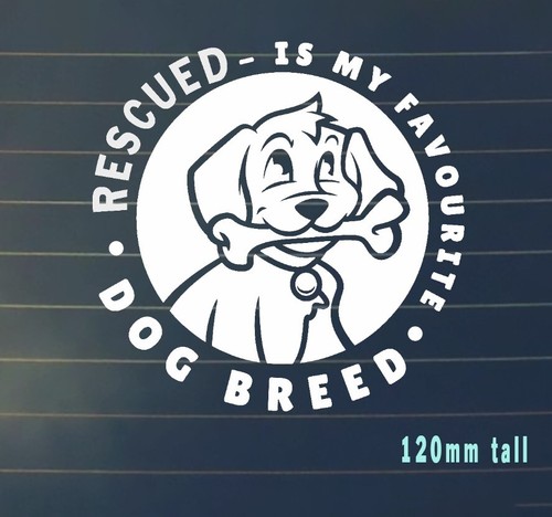 RESCUE DOG decal Sticker 120mm Love heart pet puppy car decal Bumper ...