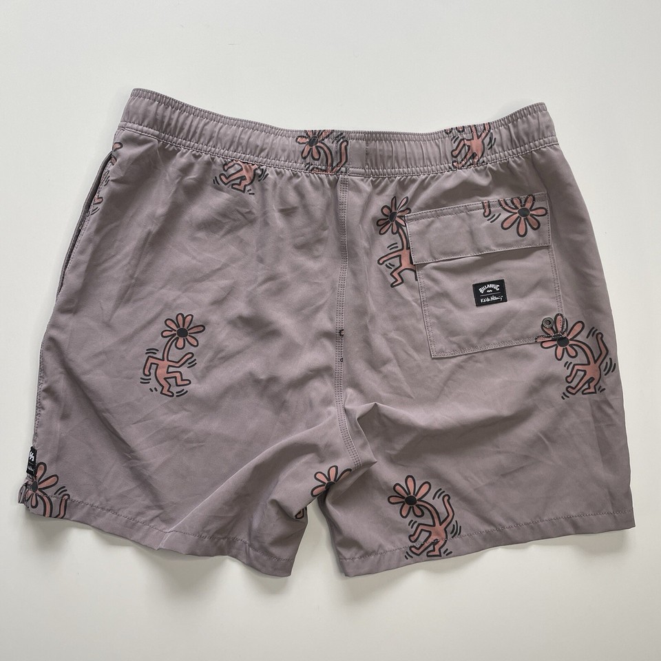 BILLABONG x Keith Haring Flower Dance Layback Swim Shorts Mens XL Board Trunks | eBay