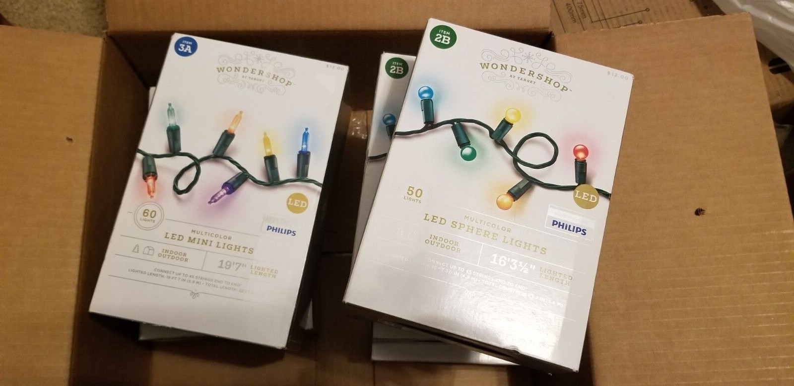 LOT of 6 Boxes, Philips 50/60ct LED Christmas String Lights Multi Color ...