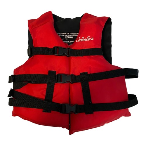Cabela's Red Youth Life Vest Jacket Floatation Aid - TYPE III PFD 50 ...