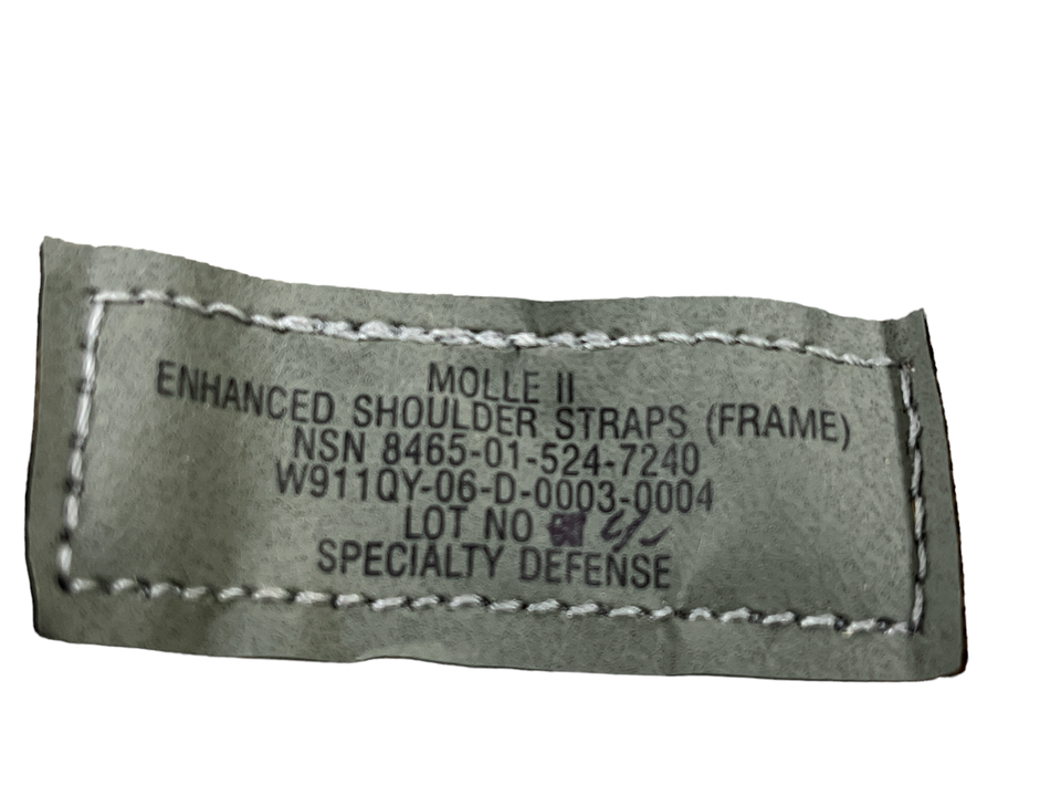 US MILITARY MOLLE II ENHANCED SHOULDER STRAPS ACU RIFLEMAN CAMPING LG ...