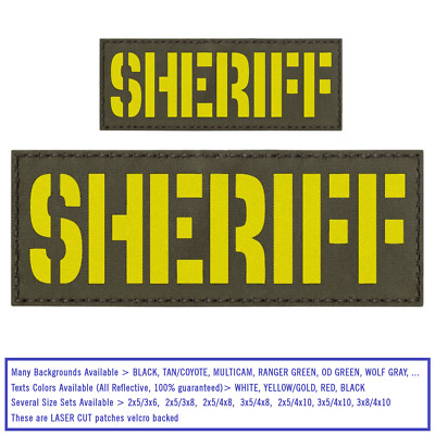 Bundle Set 2 Sheriff Reflective Patches Plate Carrier Chest Rig Police ...