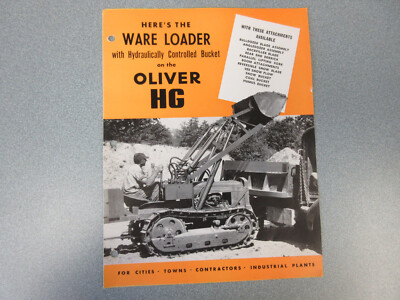 Oliver HG Crawler Ware Loader Sales Brochure 4 Page | eBay