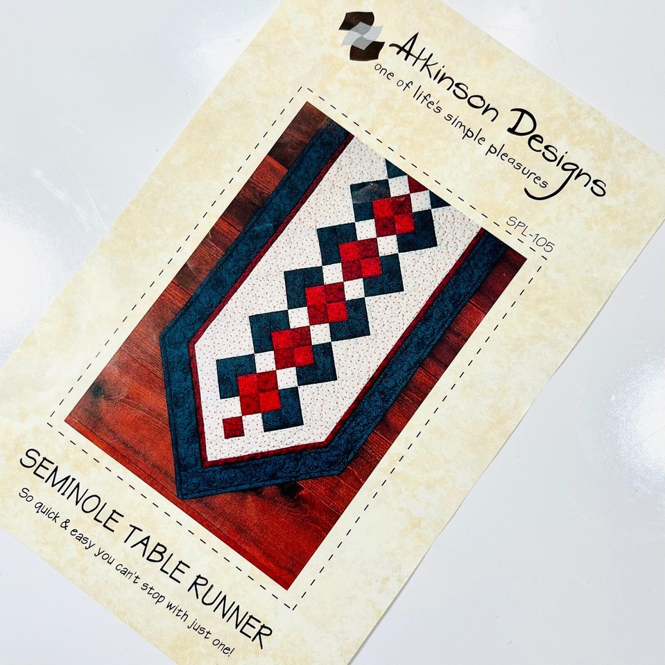 Seminole Table Runner Quilt PATTERN SPL-105 by Atkinson Designs | eBay