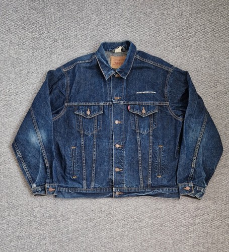 U2 Elevation Tour 2001 Levis Blue Denim Trucker Jacket Vintage Large ...