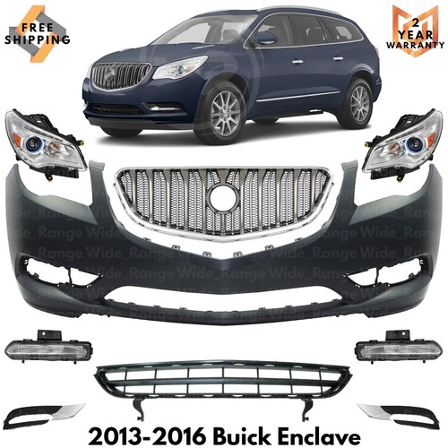 Front Bumper Cover Fascia & Grille Assembly Kit For 2013-2016 Buick ...