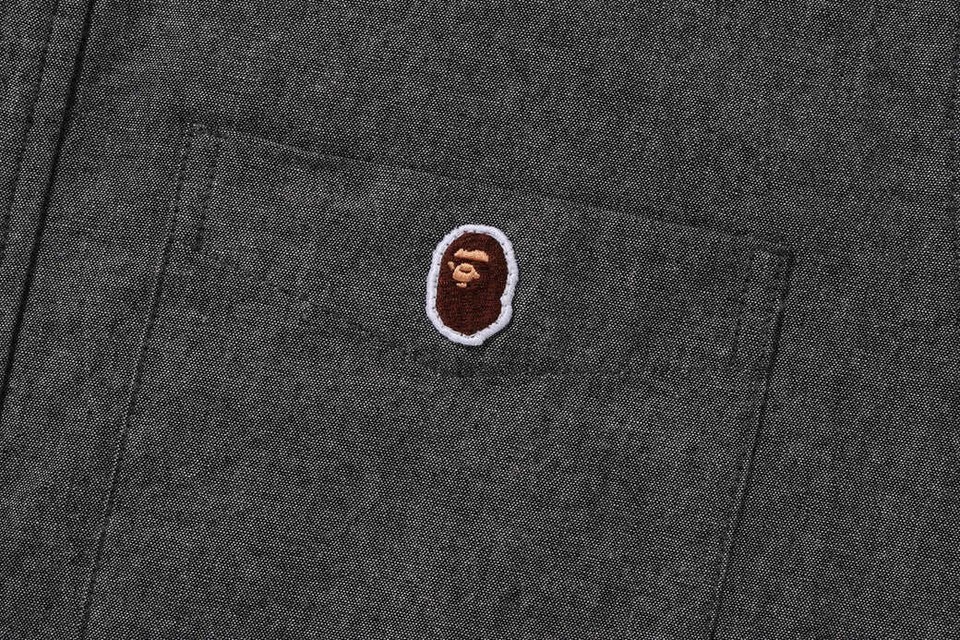 A Bathing Ape Online Exclusive Men's Chambray Shirt 2024 SS APE HEAD ...