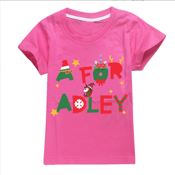 A for adley Youtube Merch T-shirt Kids 100% Cotton Short Sleeve T-shirt ...