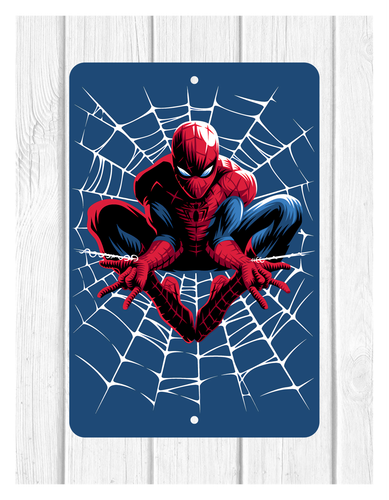 SPIDERMAN WEB SHOOTING CUSTOM 8"X12" METAL WALL SIGN MAN CAVE OFFICE ...