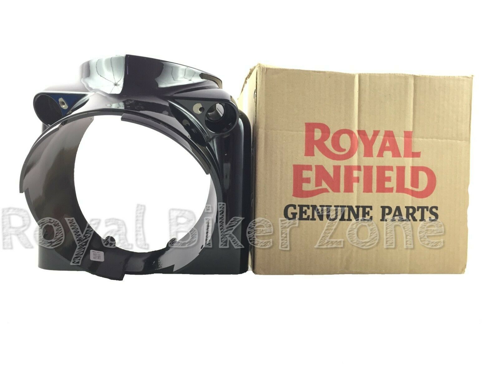 Royal Enfield "Glossy Black Nucelle Headlamp Case" New Classic 350 ...