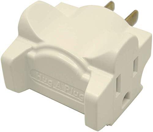 Dual Outlet Wall Adapter Plug Twin Pack 3-Prong Splitter Ivory Color | eBay