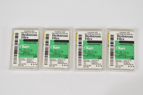 KERR Endodontic Instruments HEDSTROM Files NO. 20-21mm 4 PKGS = 24 ...