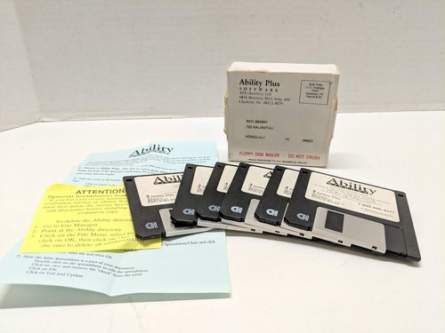 Ability for Windows Ver. 1.5 1995, Ability Plus Sofware on 3.5" Floppy ...